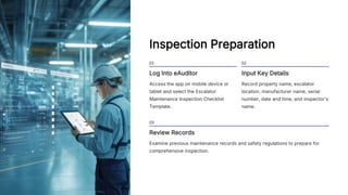 Escalator Maintenance Inspection with eAuditor Audits & inspections | PDF