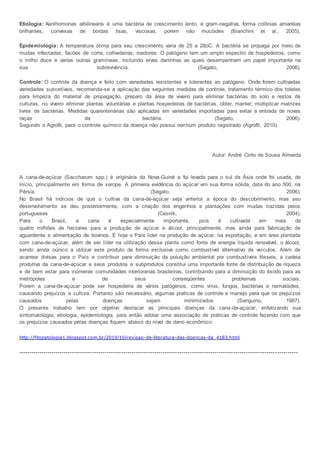 Escaldadura cana embrapa | DOCX