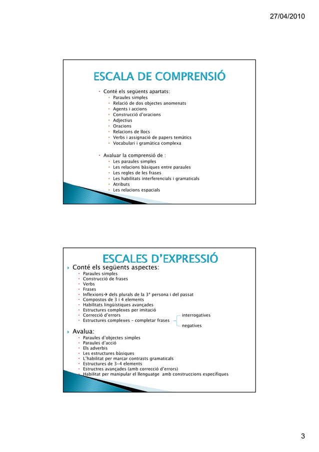 Escales reynell iii | PDF