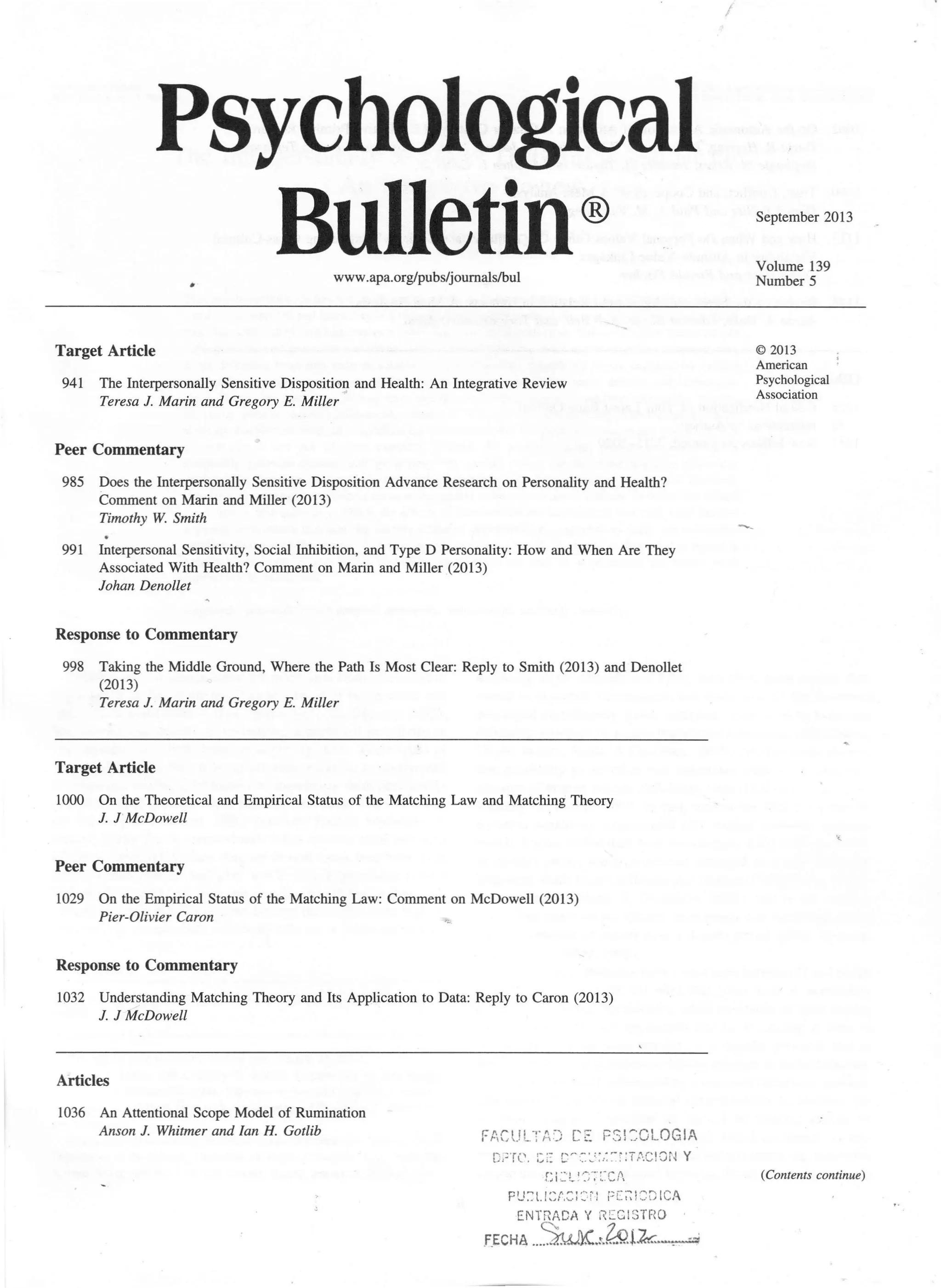 Psychological Bulletin Vol. 139 N° 5 (set. 2013) | PDF