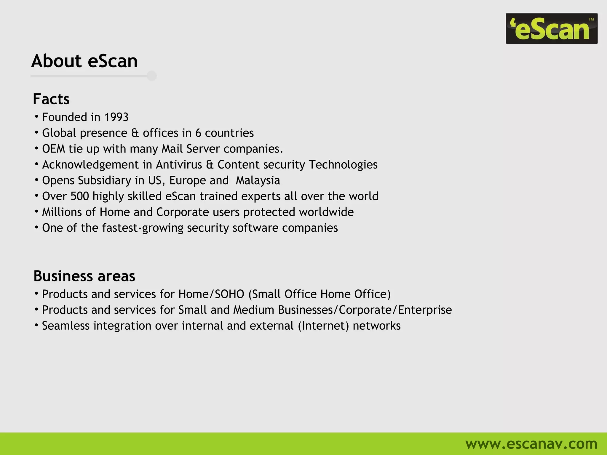 eScan Product Overview | PPT