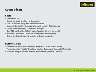 eScan Product Overview | PPT