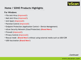 eScan Product Overview | PPT
