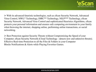 eScan Version 14 With Cloud Security. | PPTX