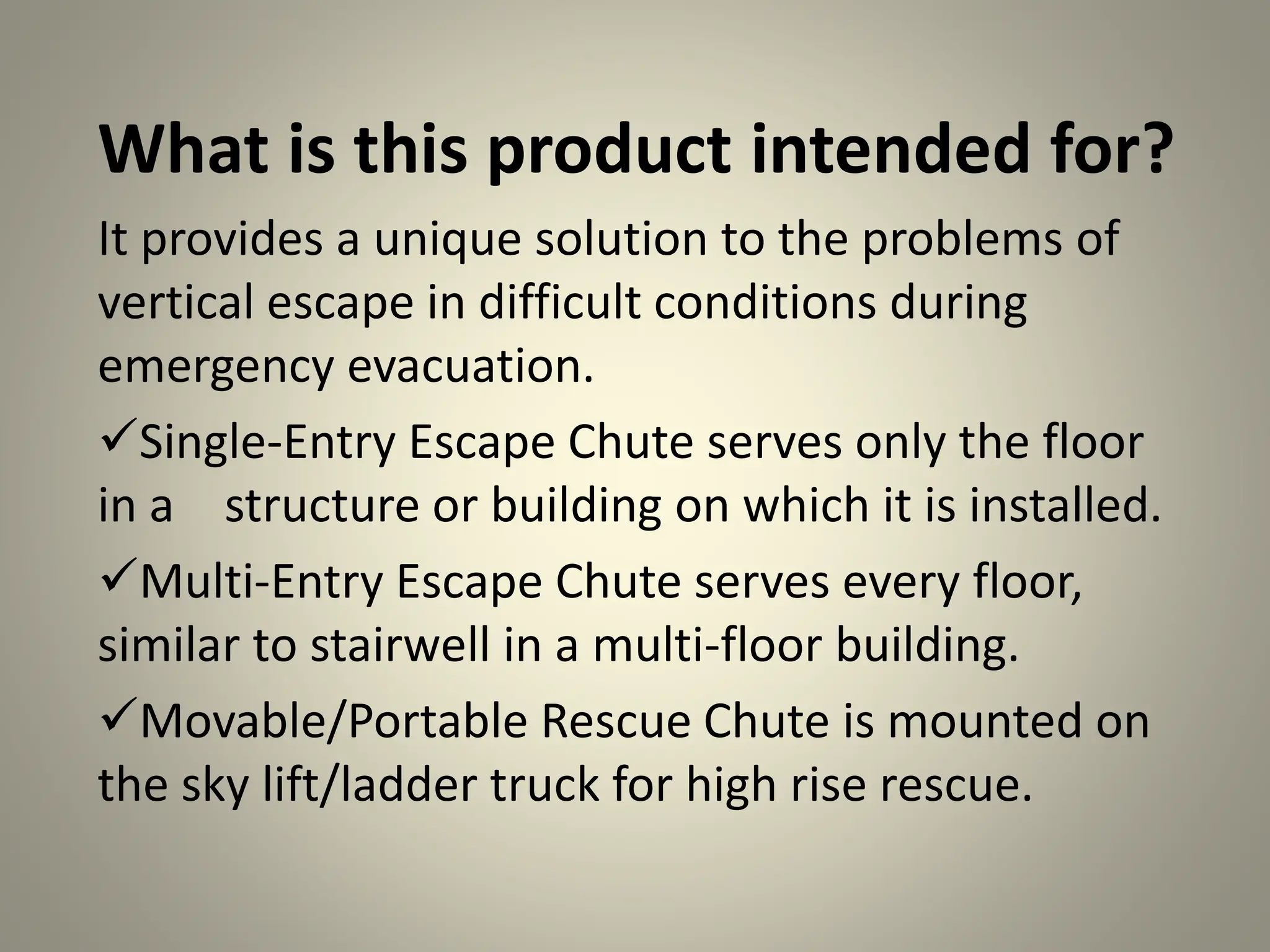 Implementation of Escape-Chute in RMG industry | PPTX