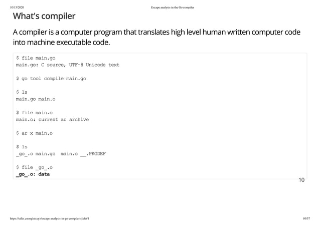 Grokking Techtalk #38: Escape Analysis in Go compiler | PPT