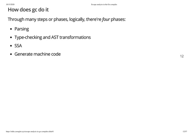 Grokking Techtalk #38: Escape Analysis in Go compiler | PPT