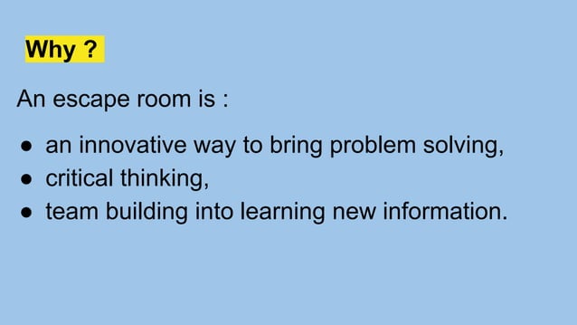 Escape game | PPT