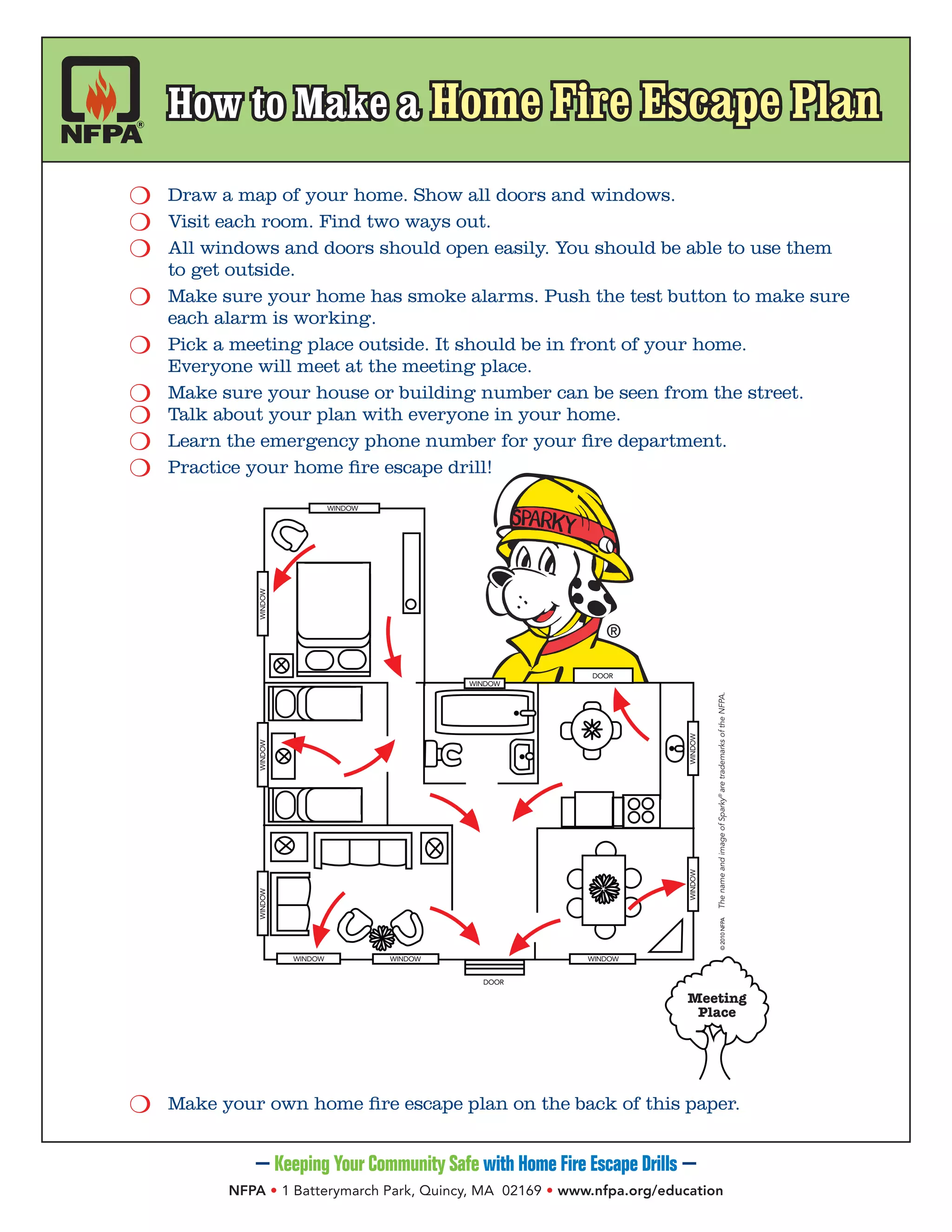 Sparky Fire Safety Escape Grid | PDF