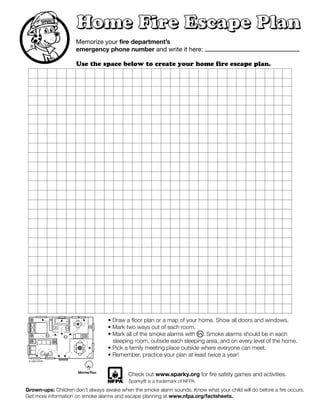 Sparky Fire Safety Escape Grid | PDF