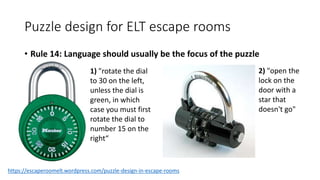 EVO 2019 ELT Escape Room Week 3: Puzzles and Ciphers | PPT