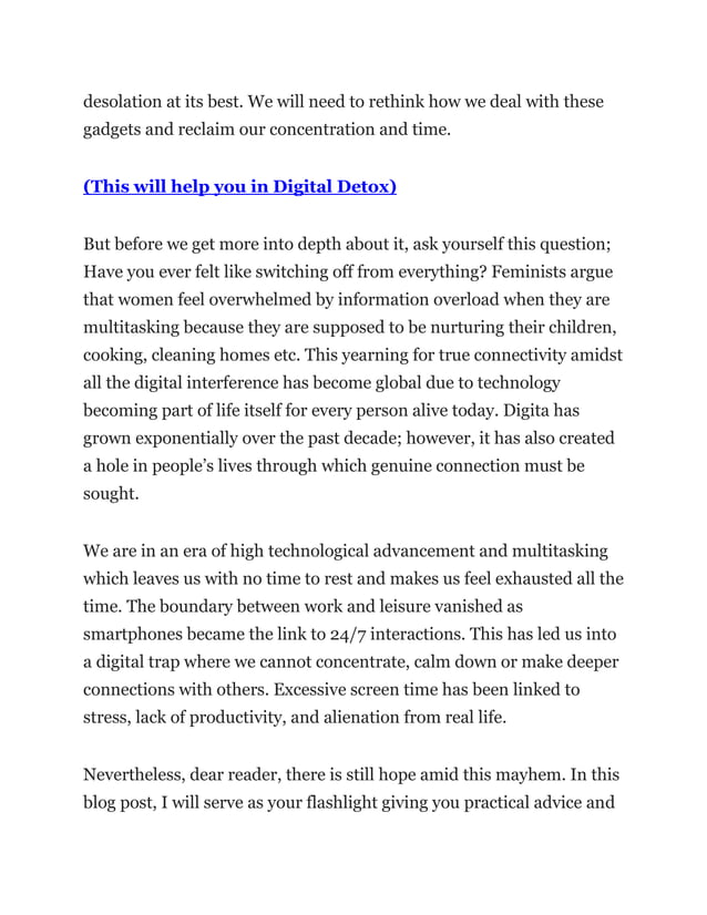 "Unplugged : Digital Harmony Journey" | PDF