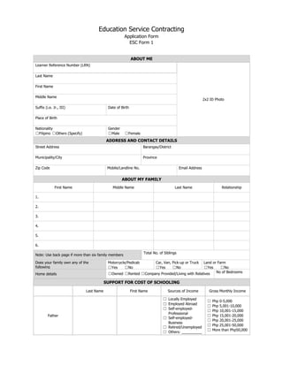 ESC Application Form3 pdf oooooooooooooo | PDF