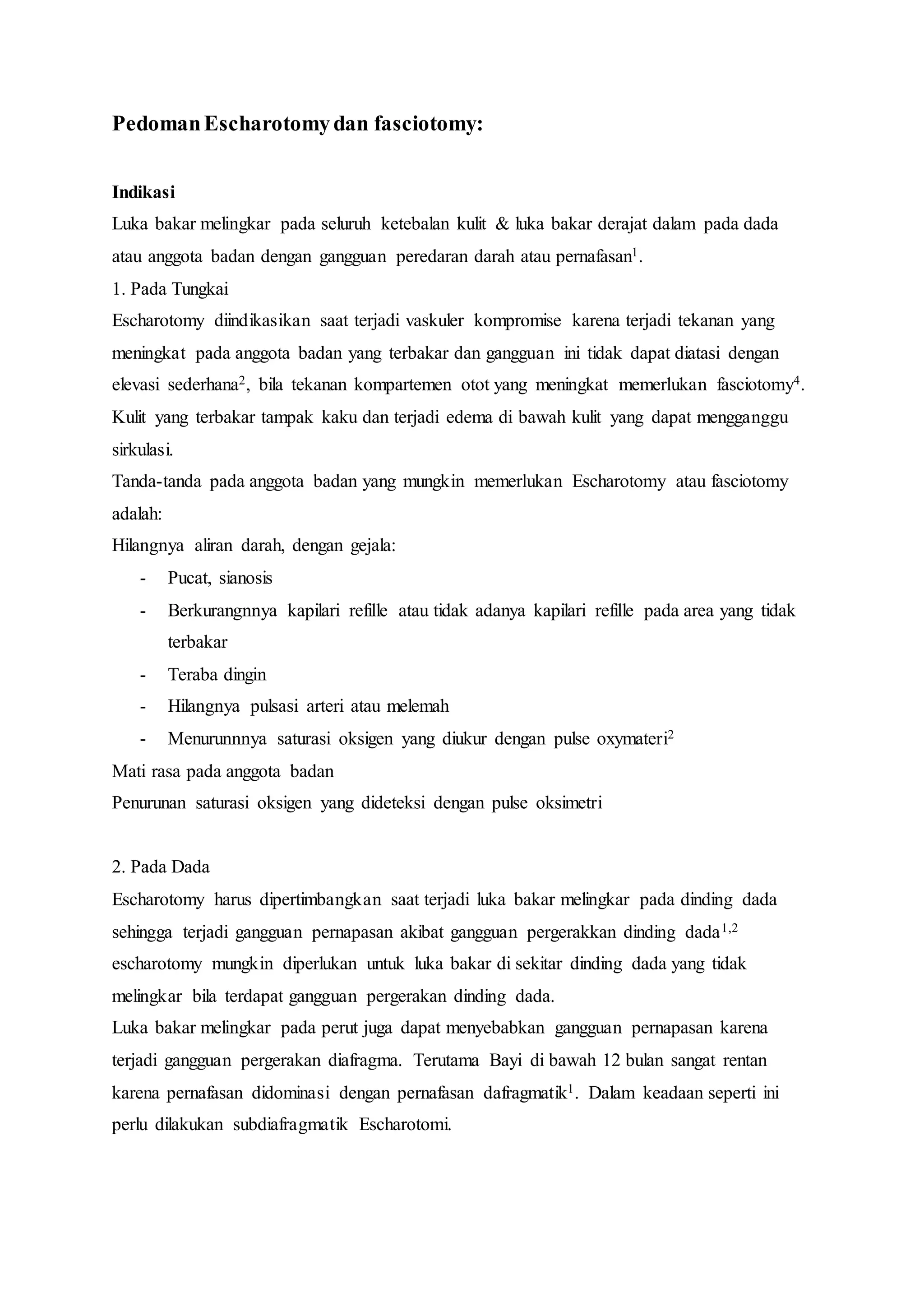 Escarotomy, Escarectomy, Burn , combustio | DOCX