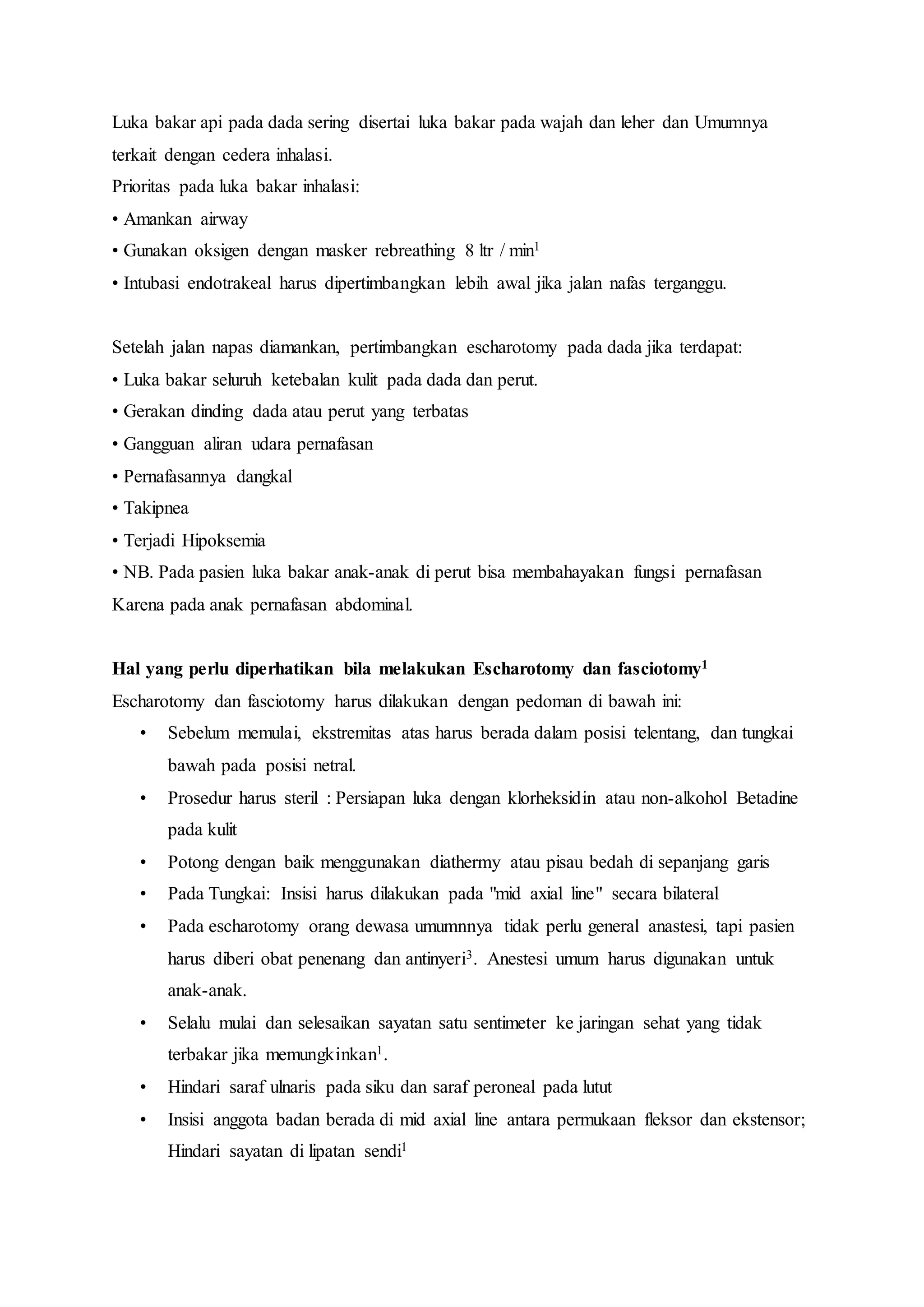 Escarotomy, Escarectomy, Burn , combustio | DOCX