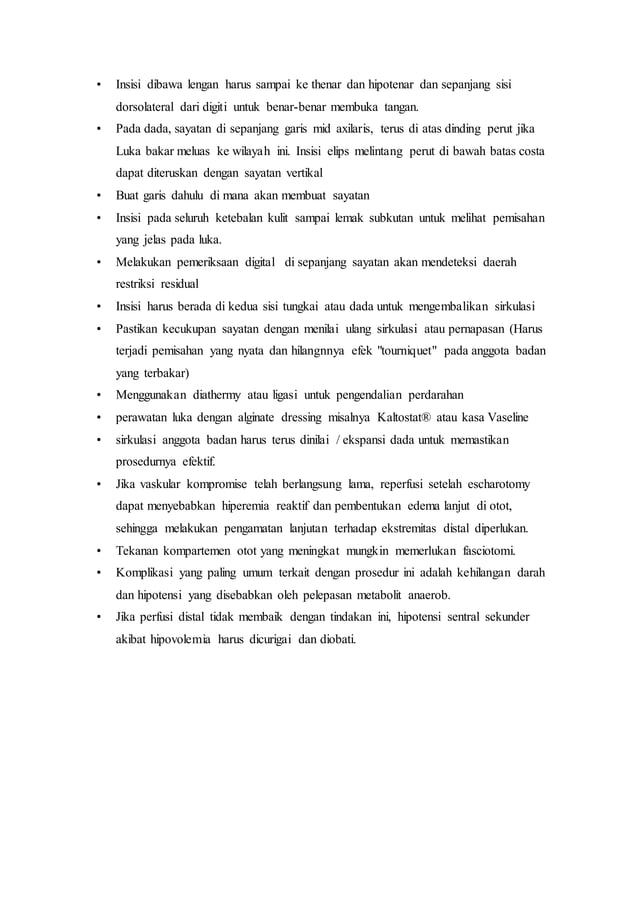 Escarotomy, Escarectomy, Burn , combustio | DOCX