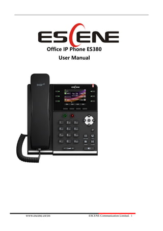 Escene es380 pg office ip phone user manual | PDF