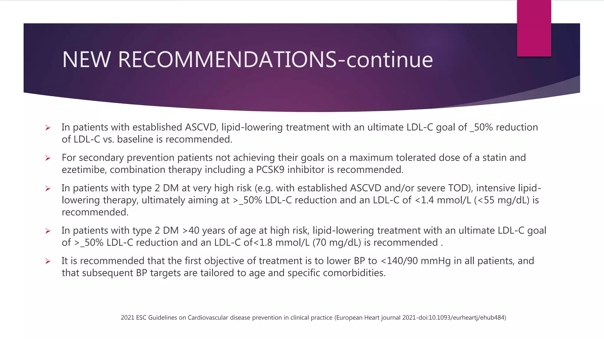 Esc Guideline For Cvd Prevention 2021 Pptx