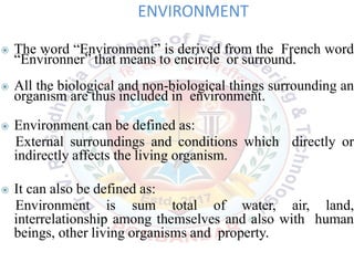 Es ch.1 INTRODUCTION TO ENVIRONMENT, ECOLOGY & ECOSYSTEM | PDF