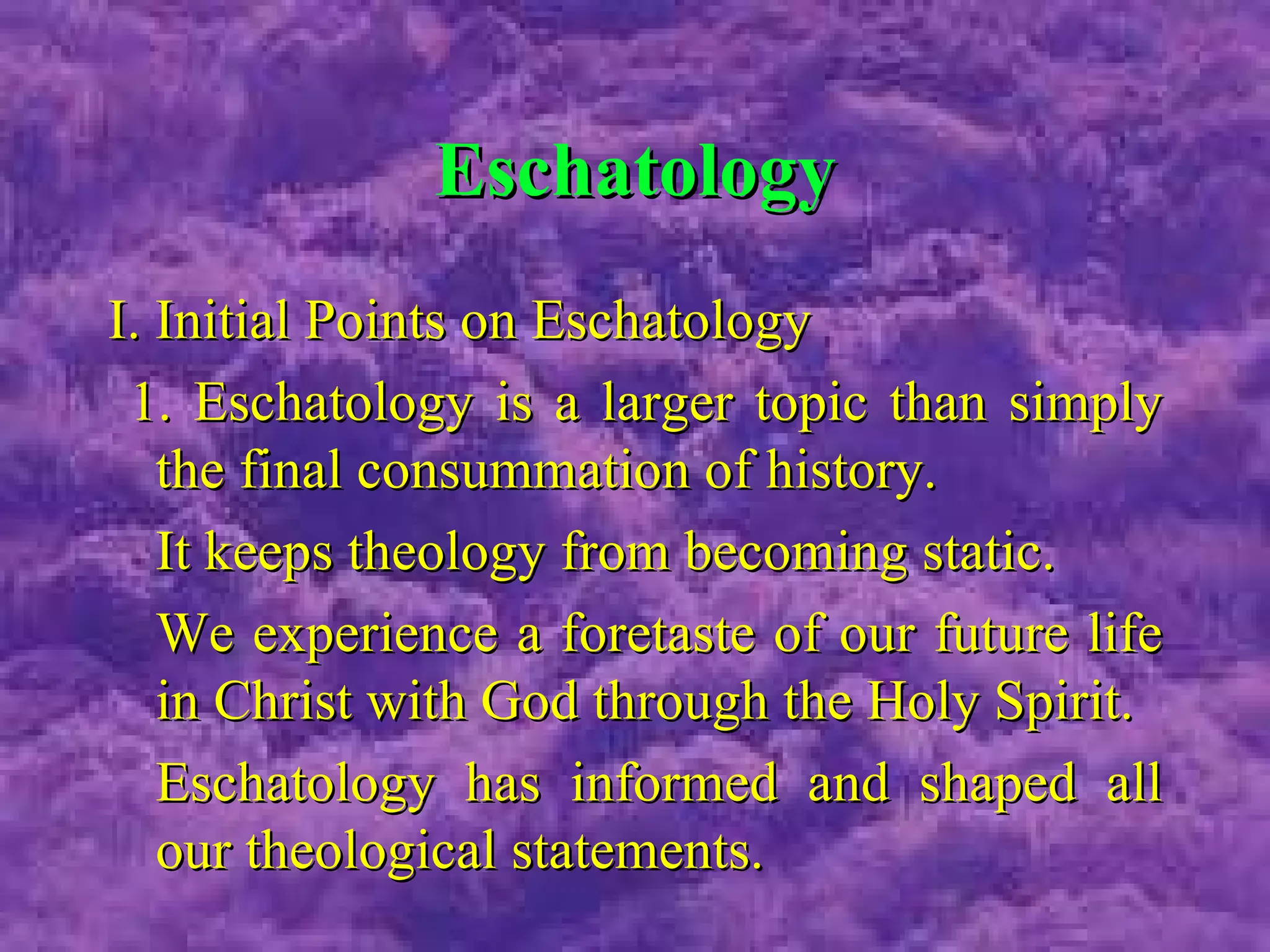 Eschatology 1 | PPT