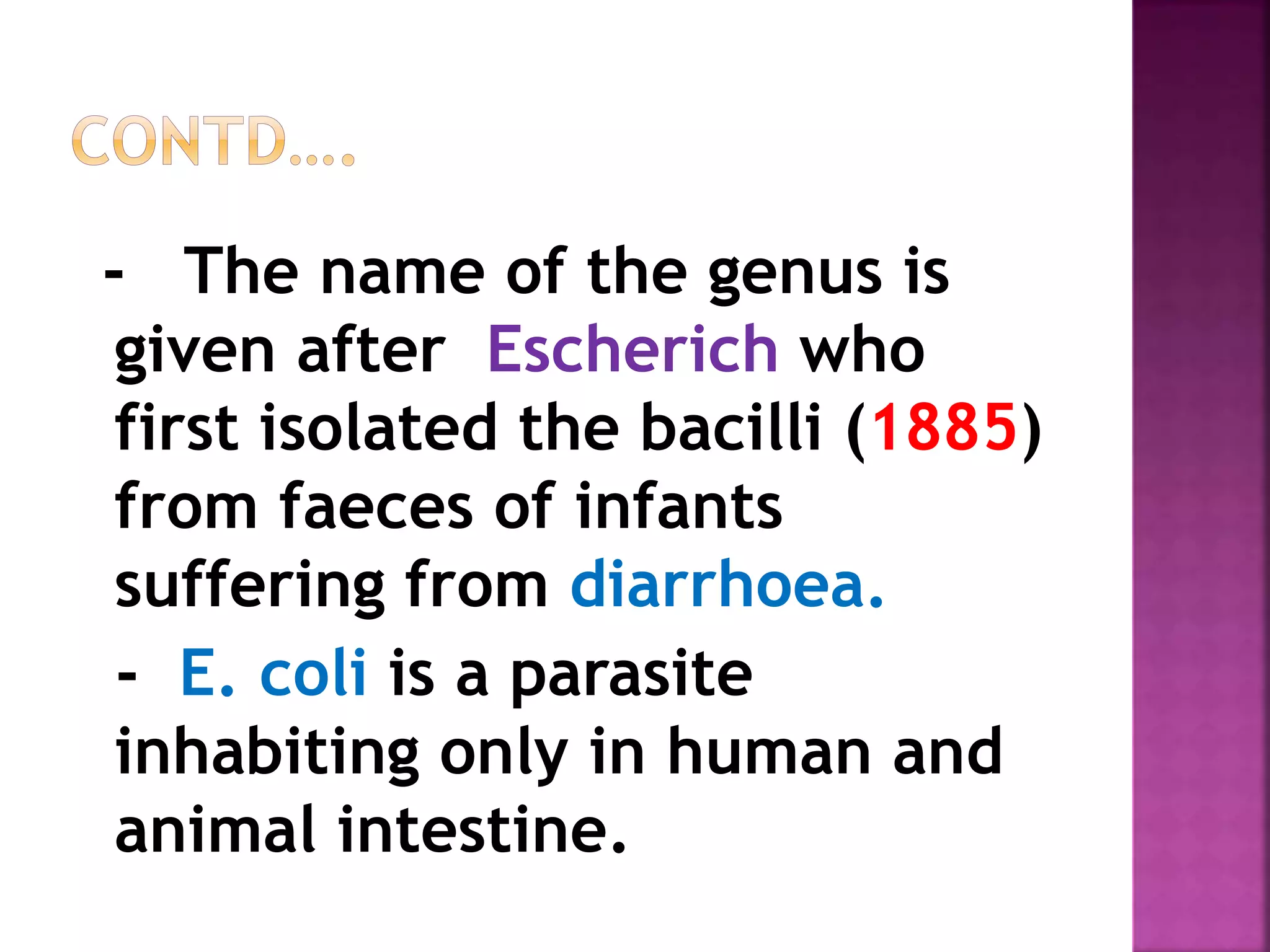 Escherichia coli | PPTX