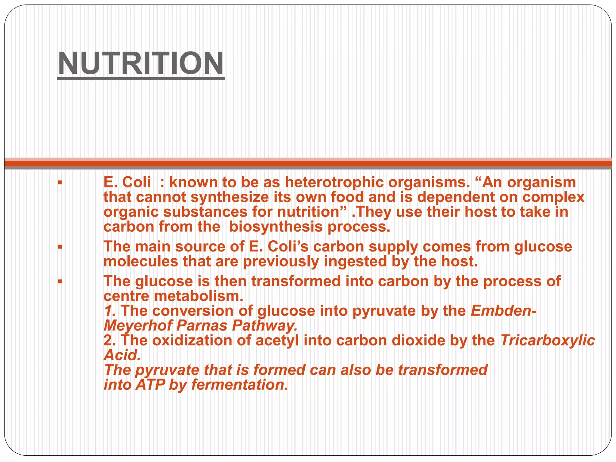Escherichia coli (e.c oli) | PPT