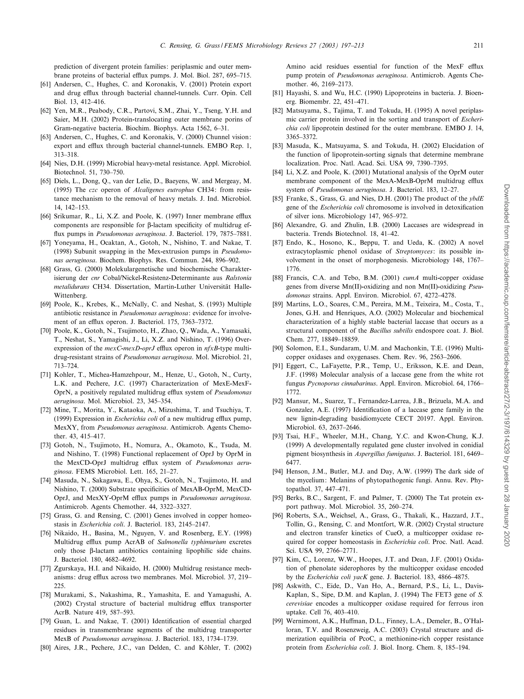 Escherichia coli mechanisms of copper homeostasis in a changing ...