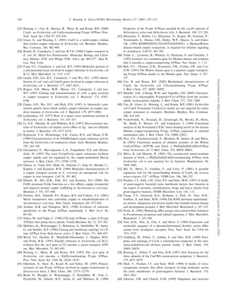 Escherichia coli mechanisms of copper homeostasis in a changing ...