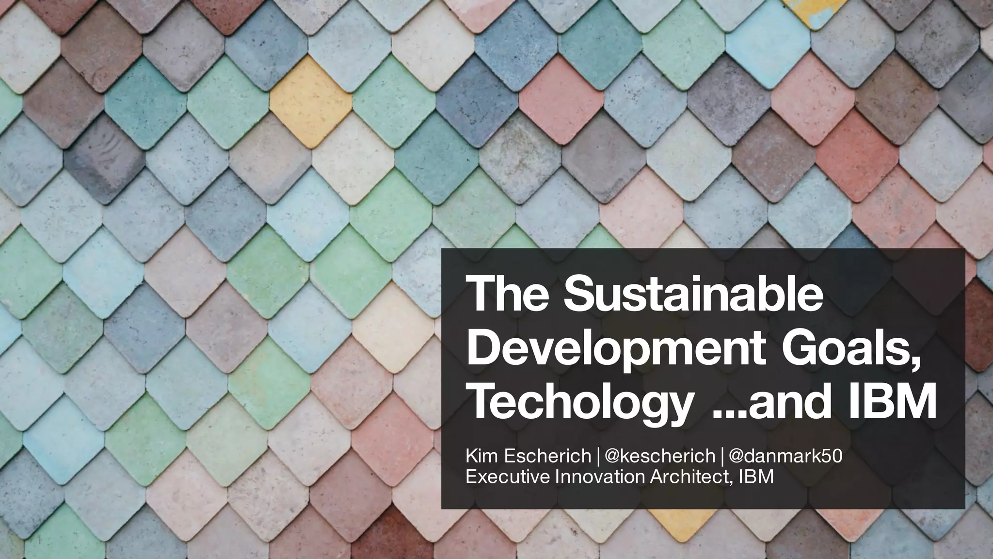 The Sustainable Development Goals, Technology ...and IBM | PDF