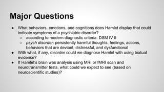 DSM Diagnostic Analysis of Shakespeare's Hamlet | PDF