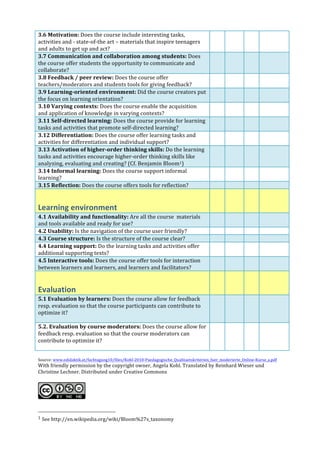 Eschool4s.eu: checklist - ingredients of a good online course | PDF