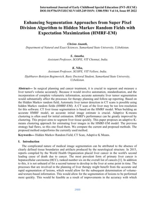 Enhancing Segmentation Approaches from Super Pixel Division Algorithm to Hidden Markov Random ...