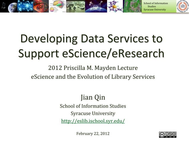 Developing Data Services to Support eScience/eResearch | PPT