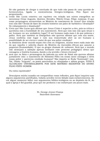 Esclarecimentos sobre a kalenda de natal | DOCX