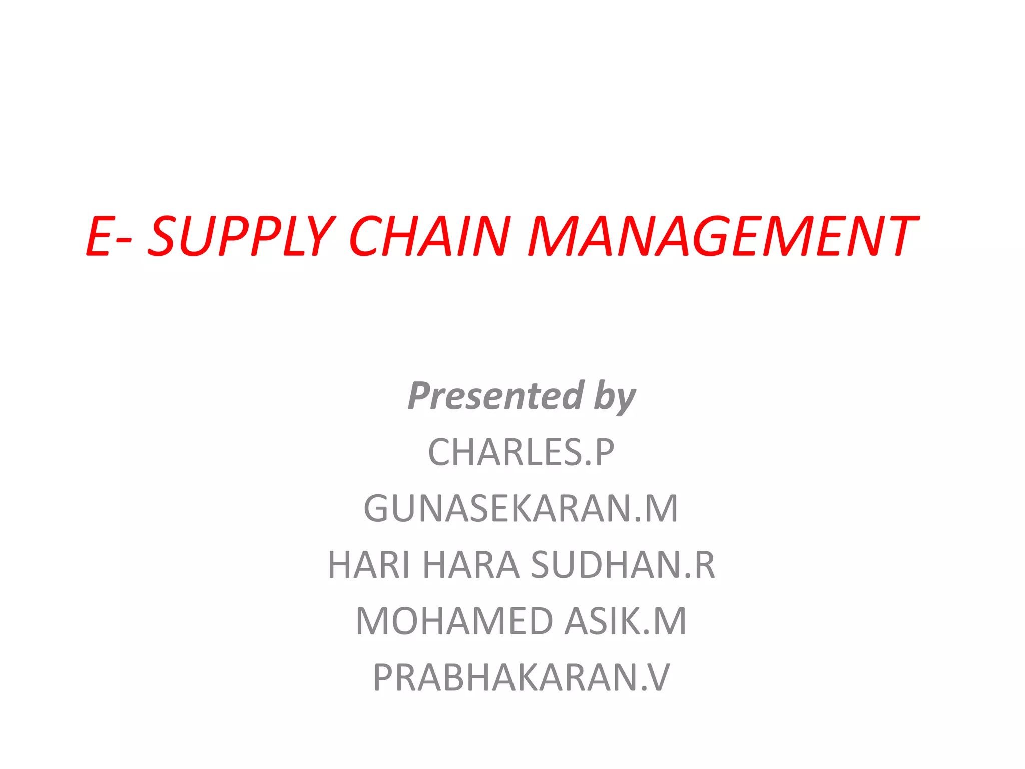 Electronic Supply Chain Management | PPTX