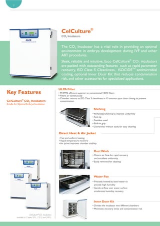 Esco CelCulture IVF Incubator | PDF