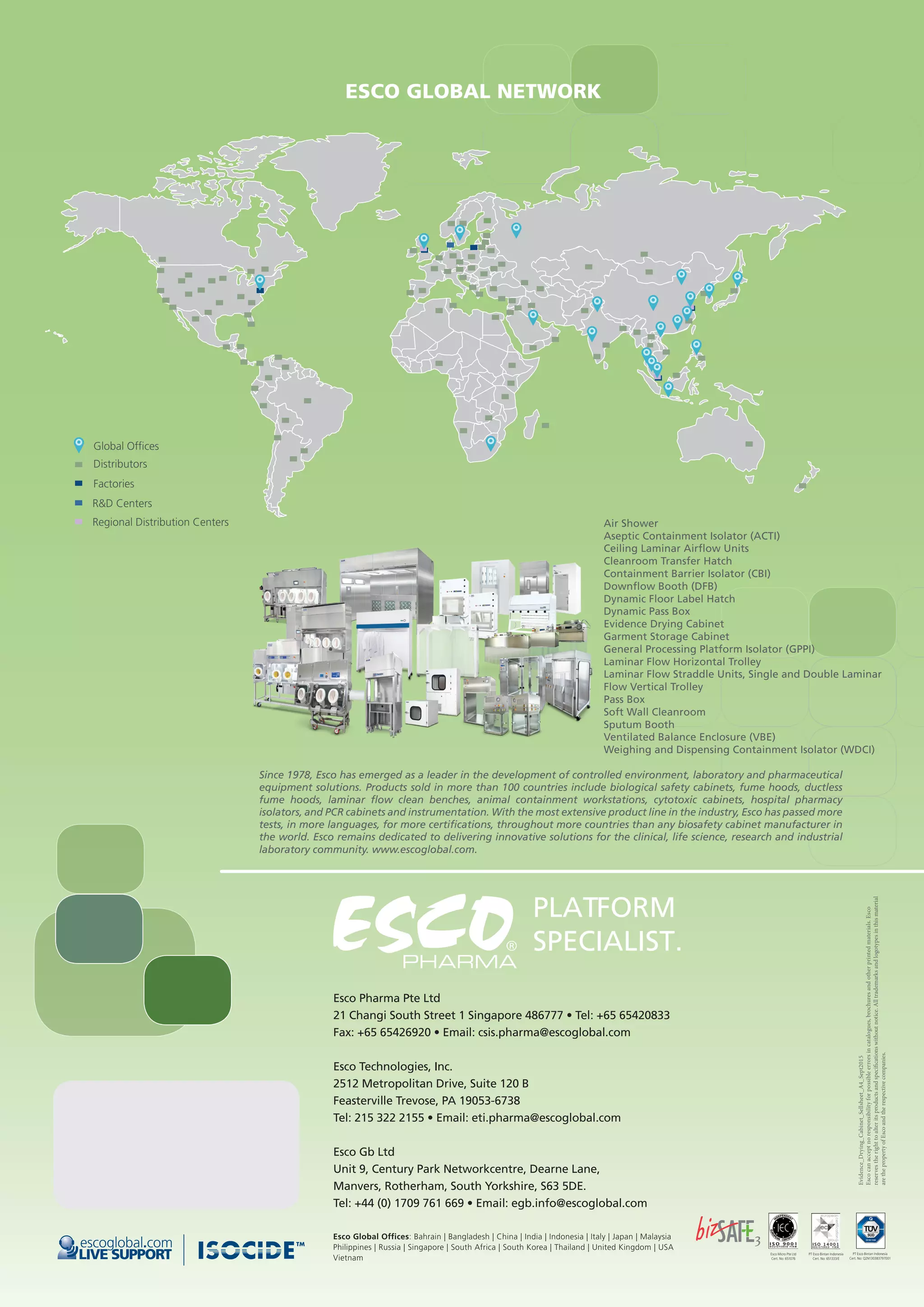 Esco evidence drying cabinet | PDF