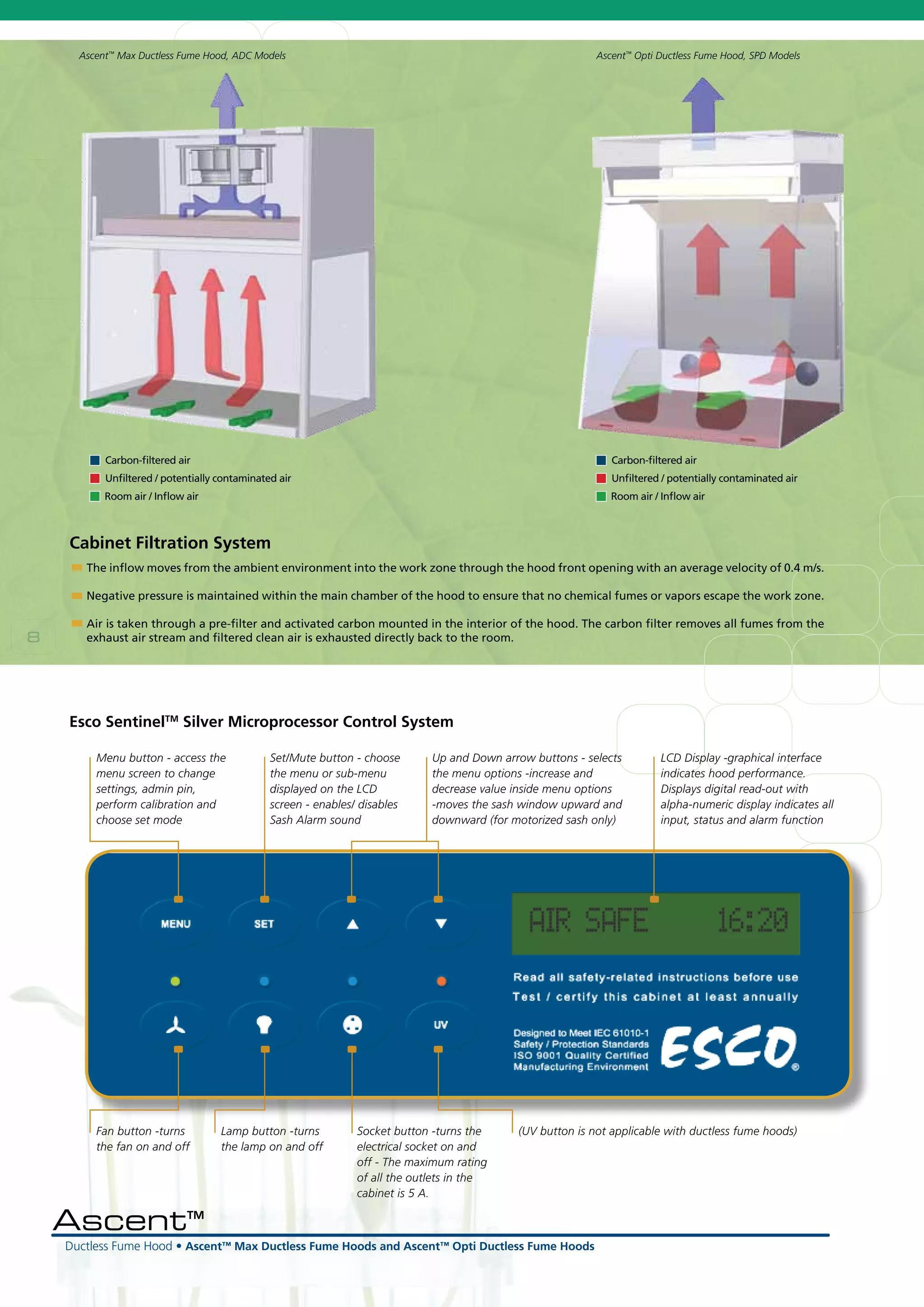 Esco Green Ductless Fume Hood Guide | PDF | Business Utilities | Business