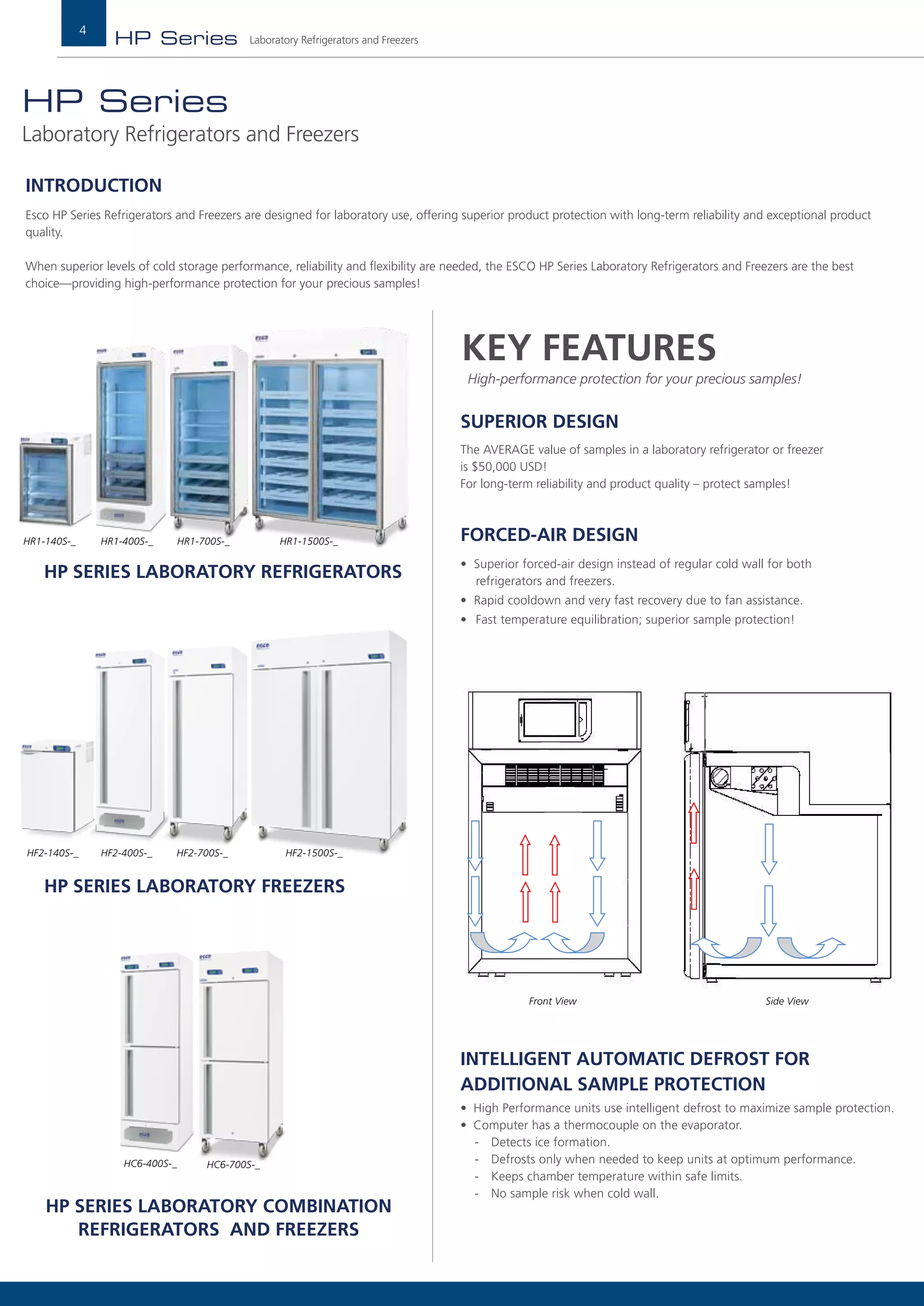 Esco HP Series Laboratory Refrigerators and Freezers | PDF