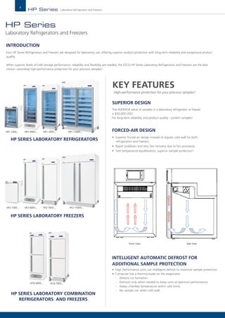 Esco HP Series Laboratory Refrigerators and Freezers | PDF