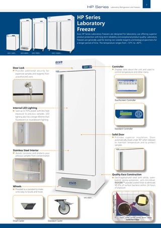Esco HP Series Laboratory Refrigerators and Freezers | PDF