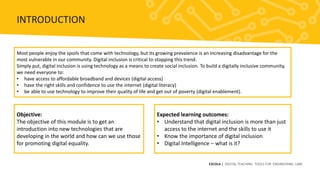ESCOLA Module 1 Digital Inclusion | PPTX