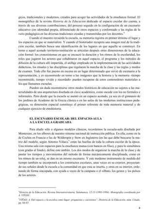 El espacio escolar como escenario y como representación | PDF