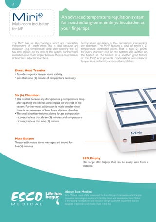 Esco Medical Miri Multi Room Embryo Incubator for IVF | PDF