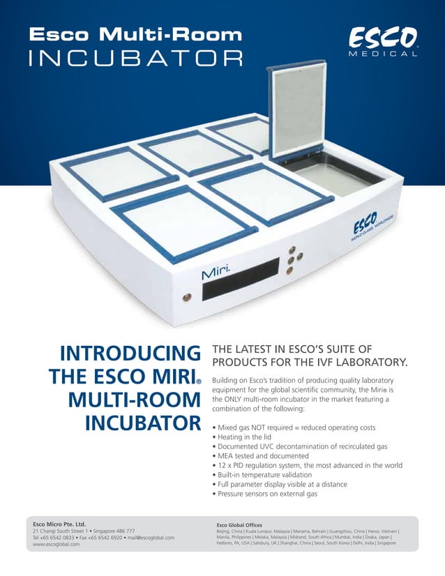 BioCare Europe presents ESCO MIRI Multi Room Incubator | PDF ...