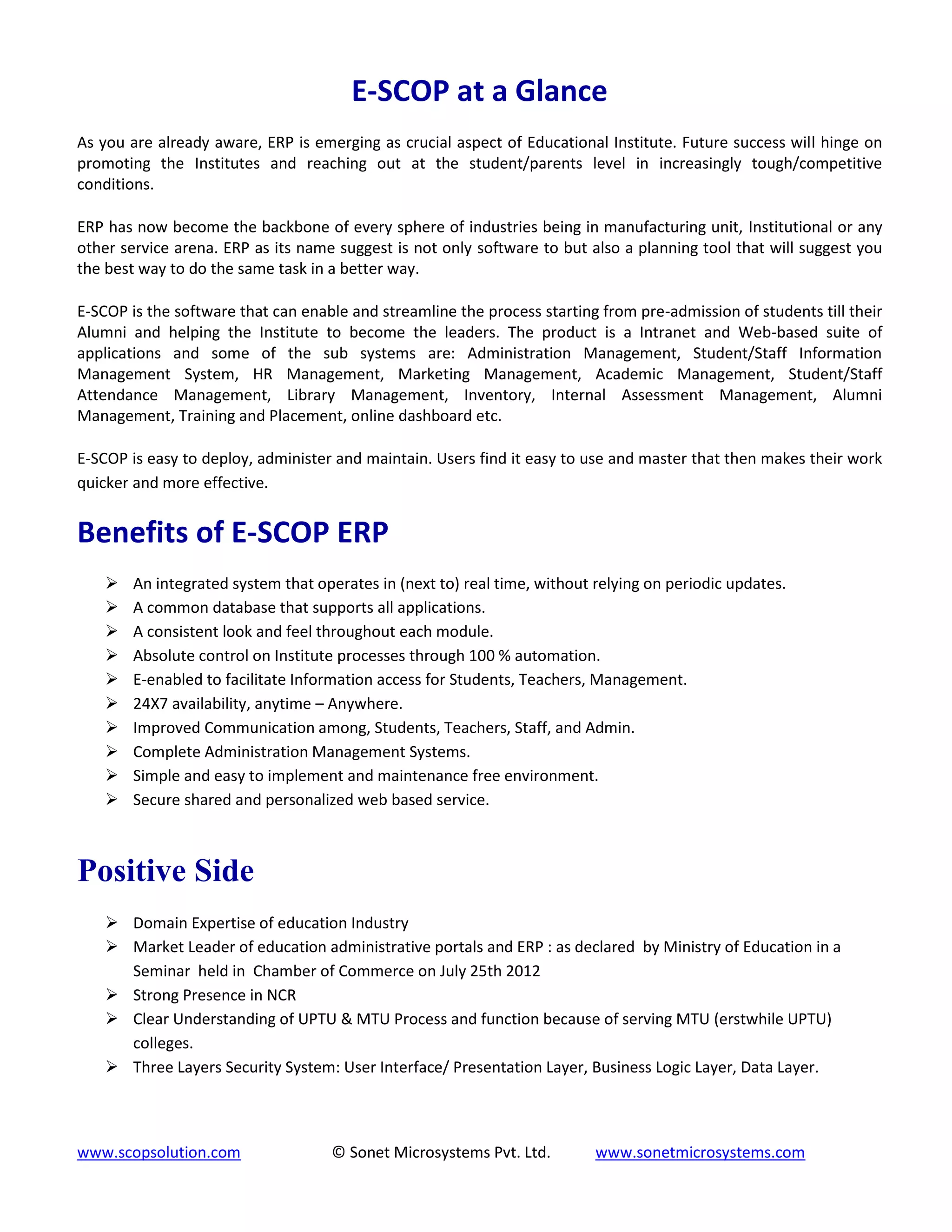 ESCOP (Complete EdRP System) | PDF