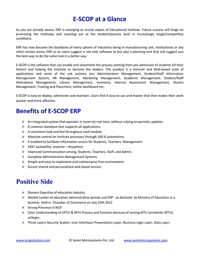 ESCOP (Complete EdRP System) | PDF