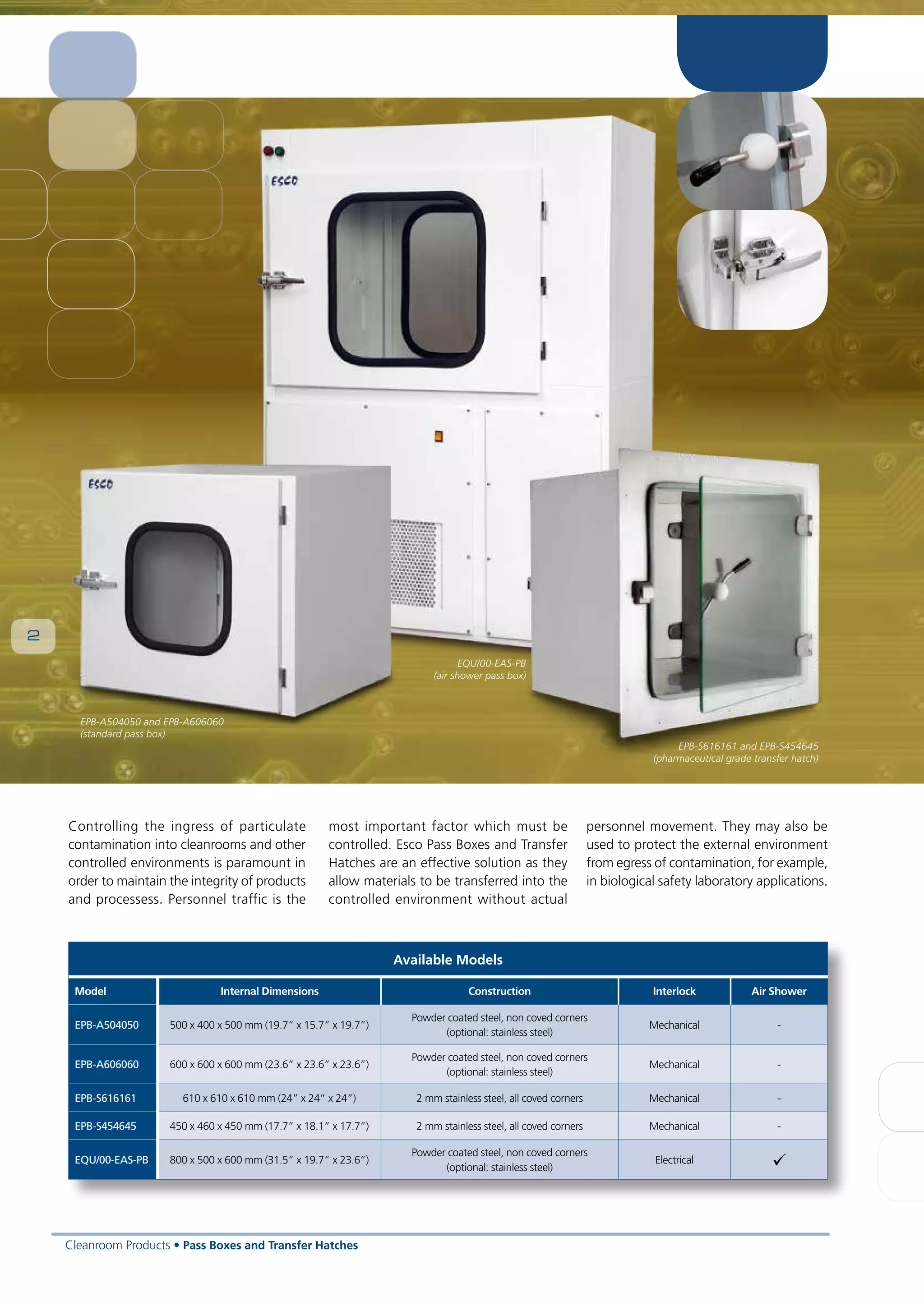 Esco Pass Boxes and Transfer Hatches | PDF