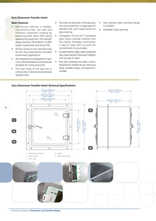 Esco Pass Boxes and Transfer Hatches | PDF