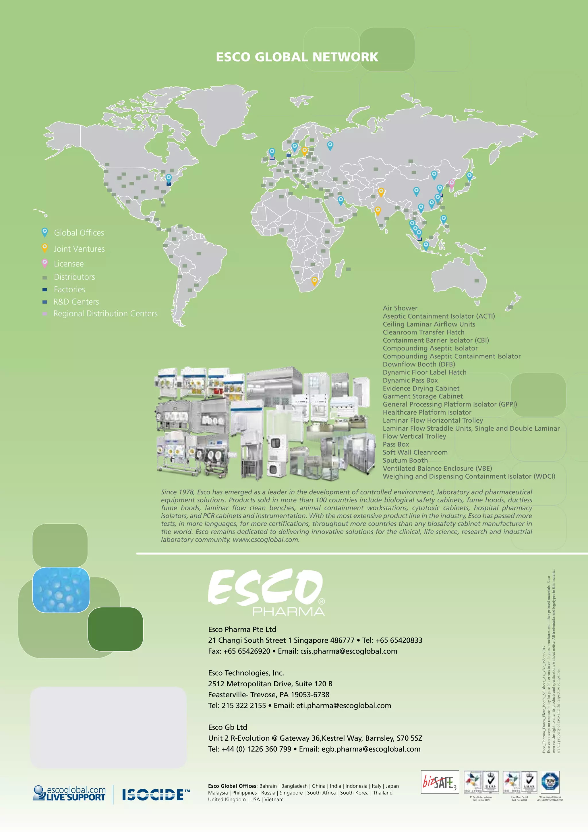 Esco Pharmacon Downflow Booth | PDF